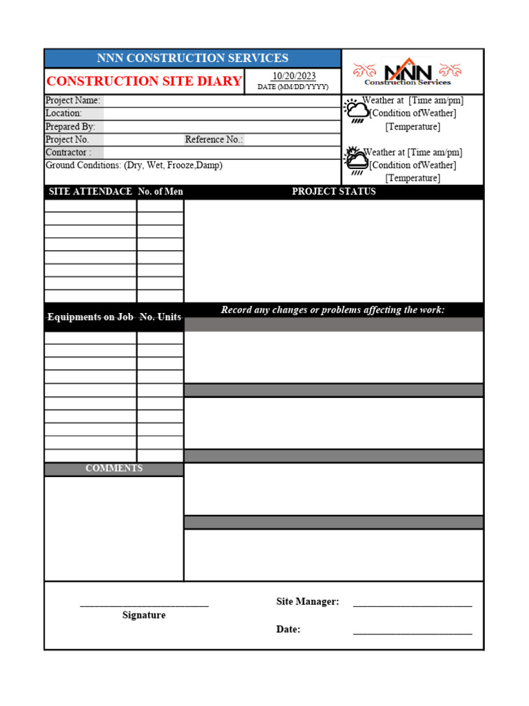 Sample (Site Diary) | PDF