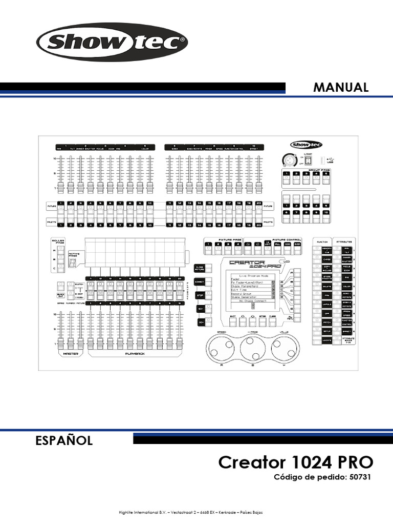 Manual Showtec Creator 1024 PRO | PDF | Bienes manufacturados | Ingenieria Eléctrica