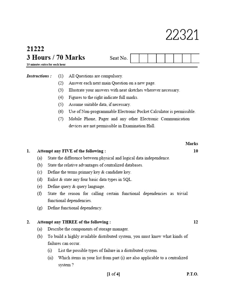 2022 Summer Question Paper (Msbte Study Resources) | PDF | Relational ...