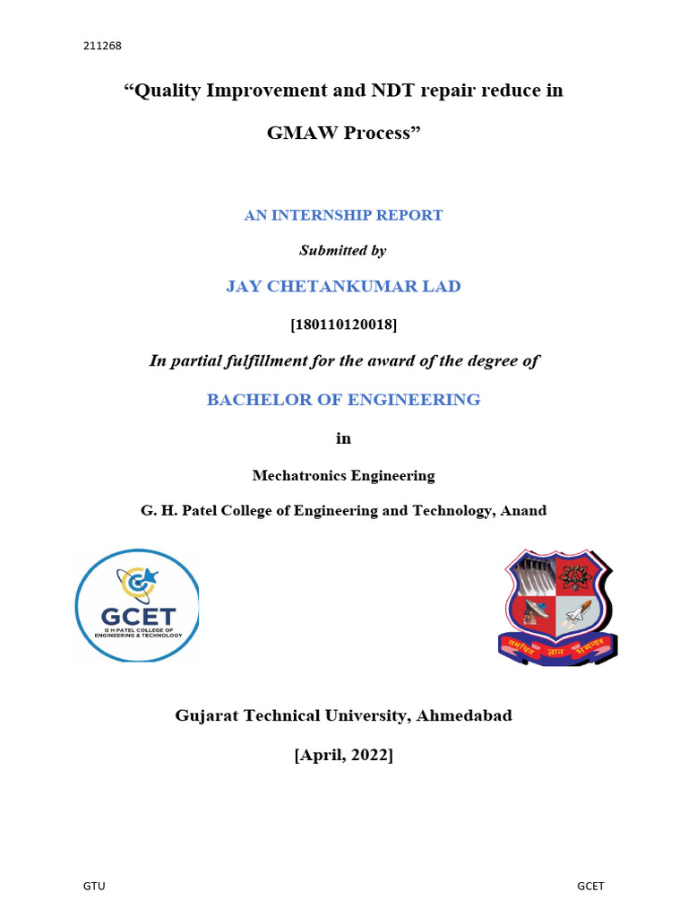 Quality Improvement in GMAW Process | PDF | Nondestructive Testing ...