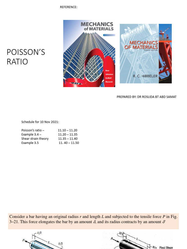 Chapter 1e Stress and Strain (Poissons Ratio) | PDF | Young's Modulus ...