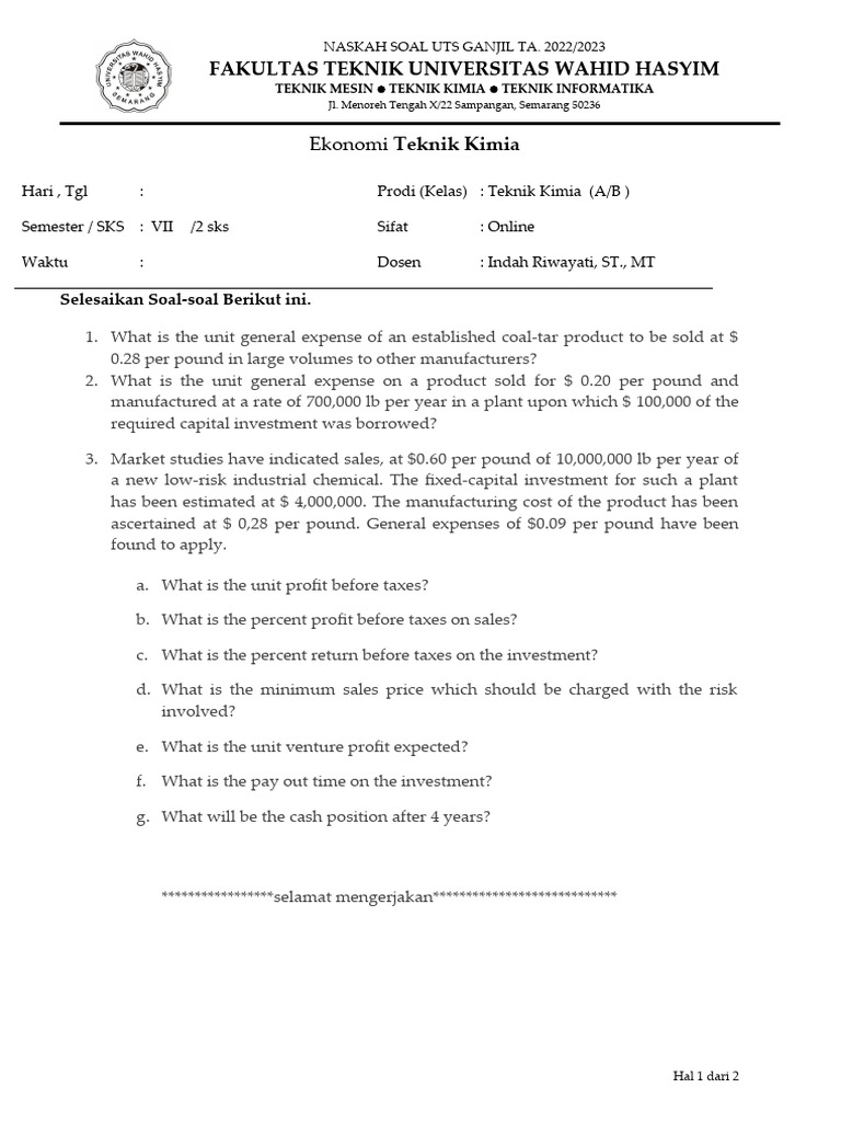 Soal UTS Ganjil 22-23_ekotek | PDF | Market (Economics) | Trade
