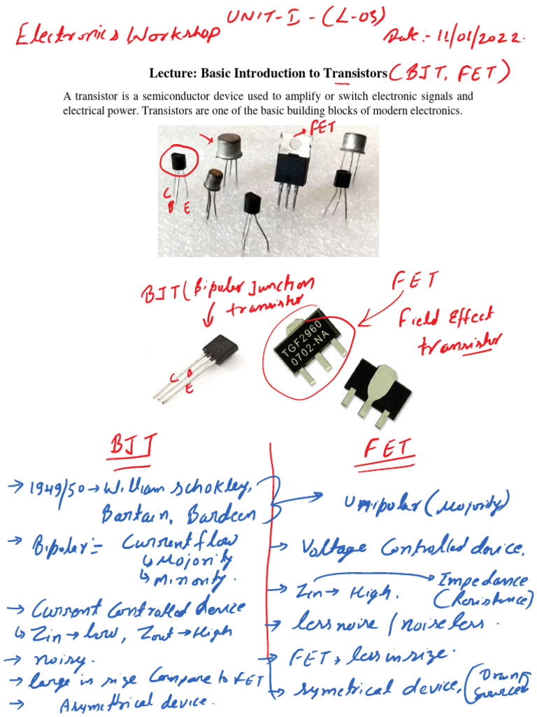 Unit-1 - L-3-4 - Introduction To BJT and FET | PDF | Field Effect ...