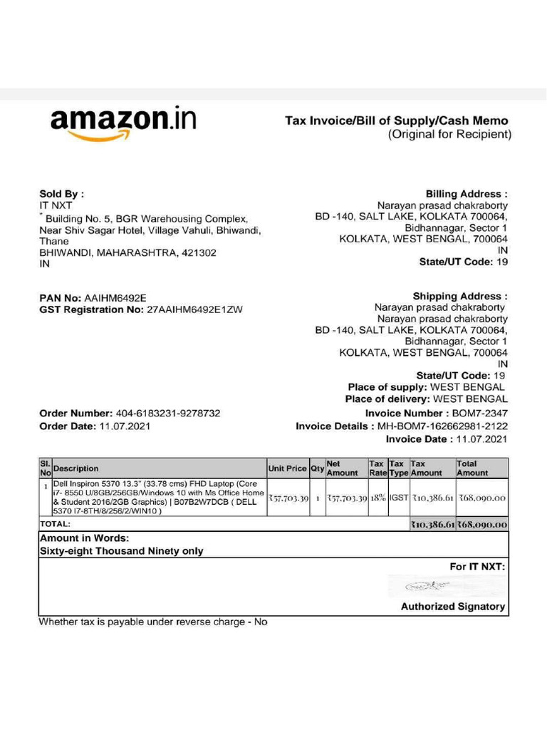 Laptop Invoice 1 | PDF
