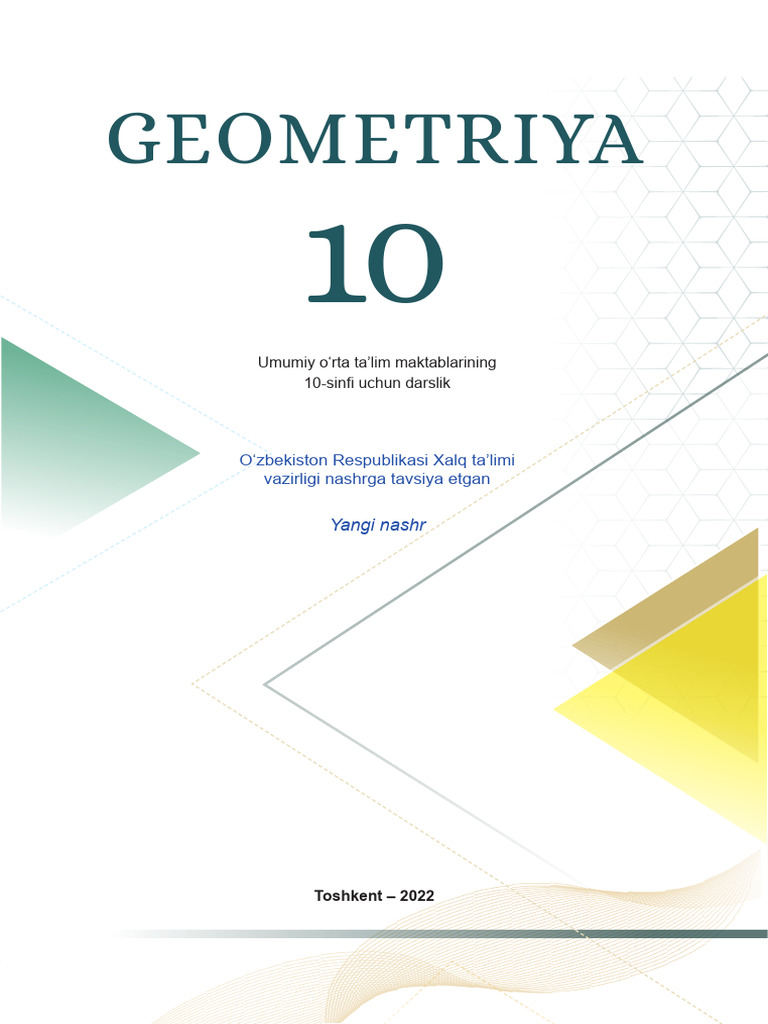 Geometriya 10 Uzb 2022 | PDF