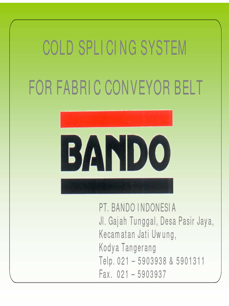 Cold Splicing Belt Conveyor | PDF | Textiles | Secondary Sector Of The ...