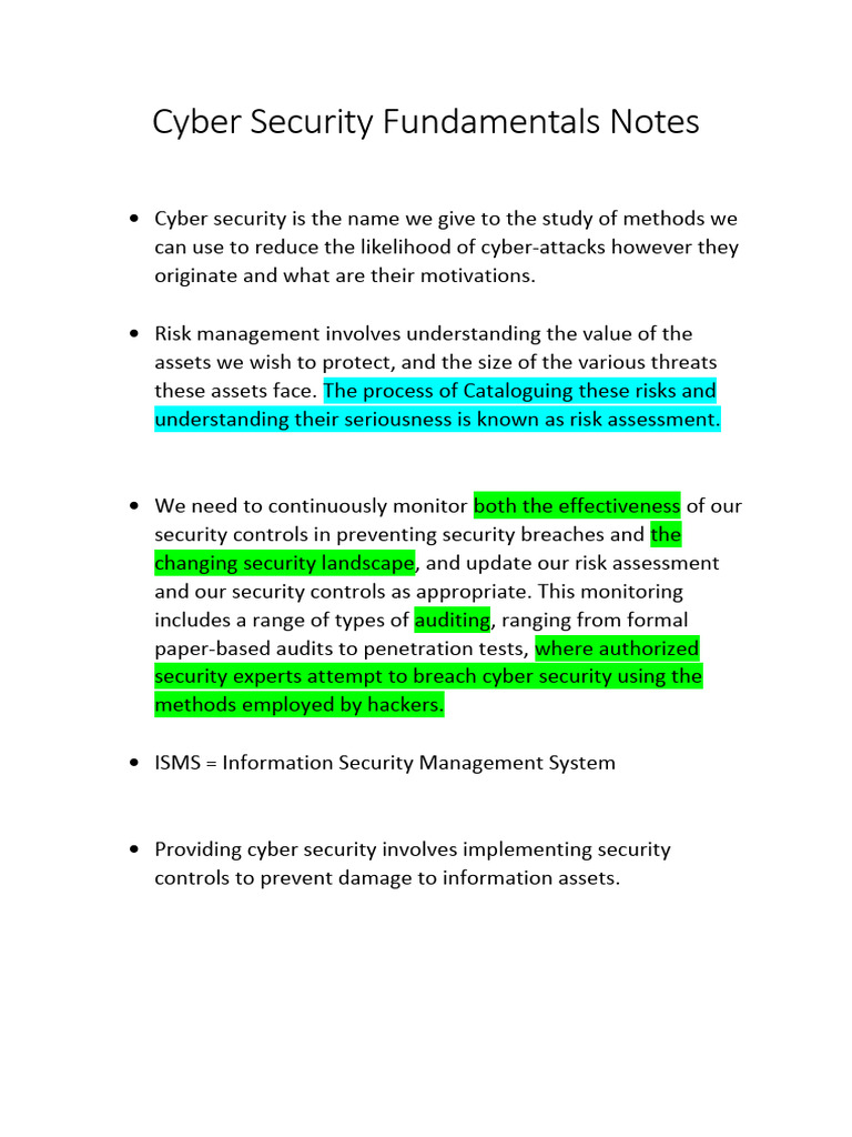 Cyber Security Fundamentals Notes | PDF | Cryptanalysis | Key ... Cyber Security Fundamentals Notes | PDF | Cryptanalysis | Key ...