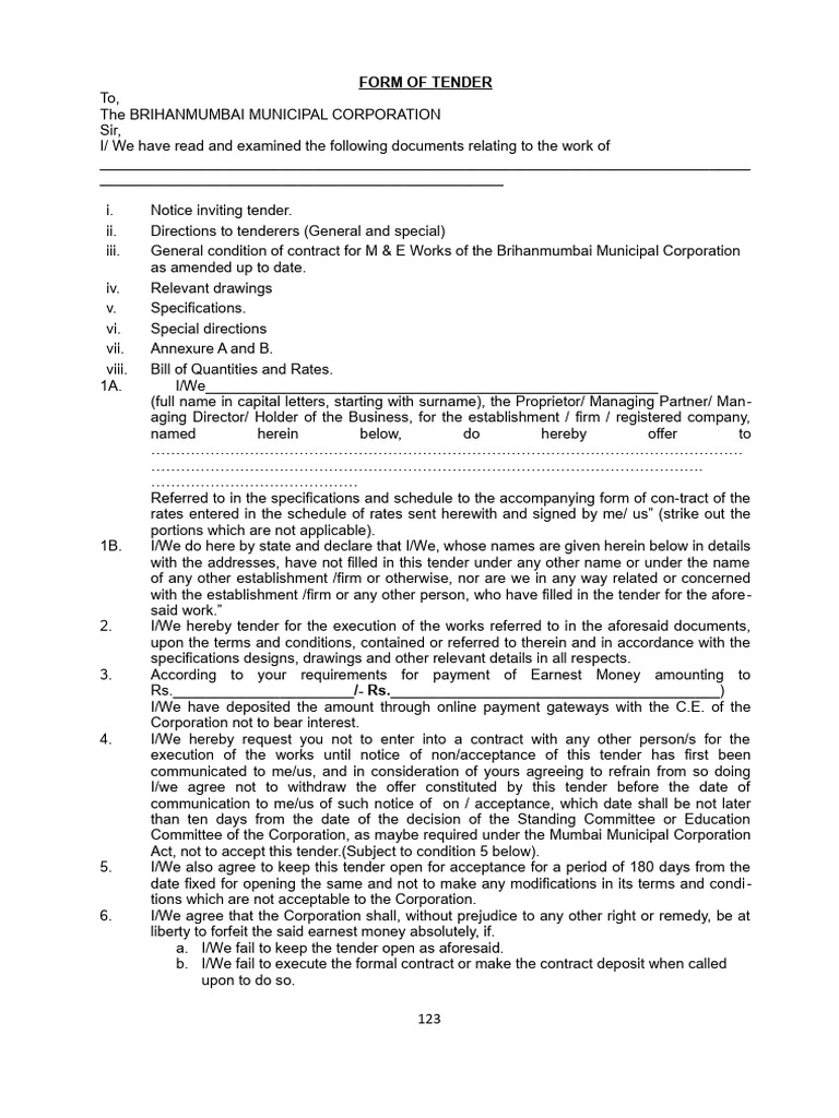 ETH - 8000045254 - Tender Document-123-124 | PDF | Private Law | Government