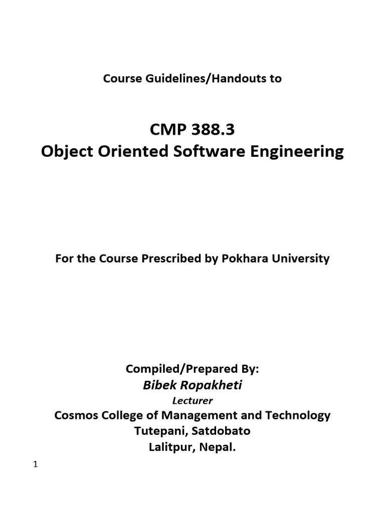 Oose by Bibek Rupakheti | PDF | Unified Modeling Language | Software Development Process