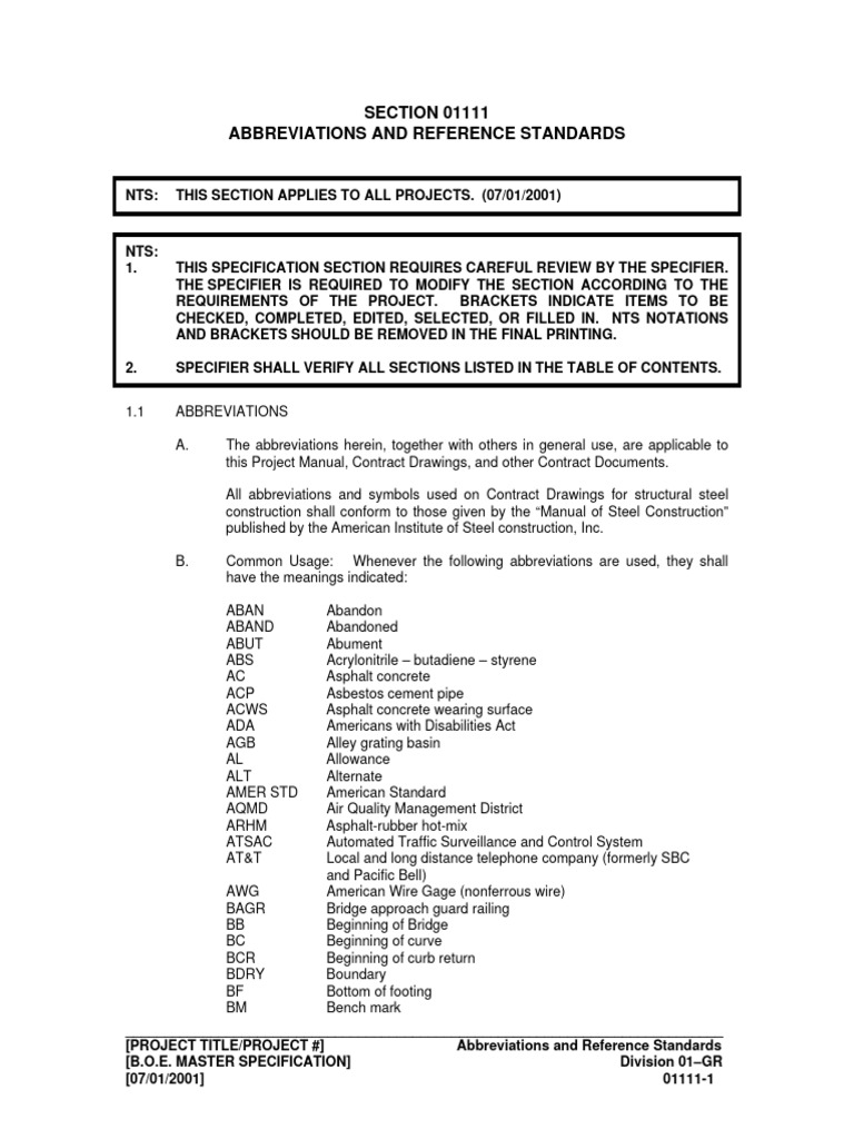 Engineering Standard Abbreviation | PDF | Occupational Safety And ...