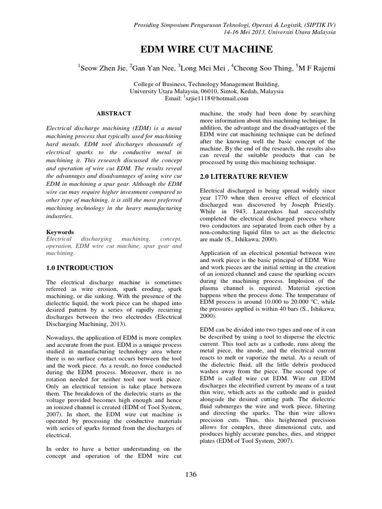 CNC Wirecut | PDF | Machining | Physical Sciences