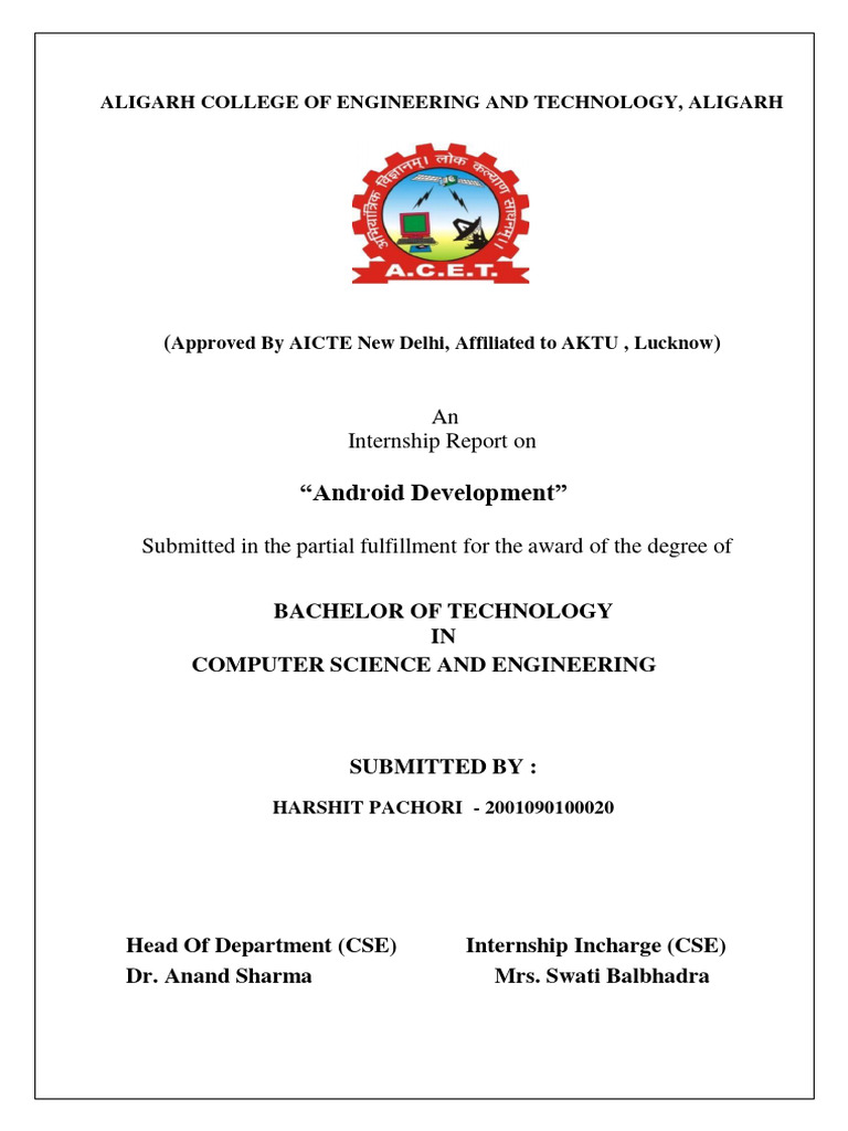 Android Development Internship Report | PDF | Java (Programming ... Android Development Internship Report | PDF | Java (Programming ...