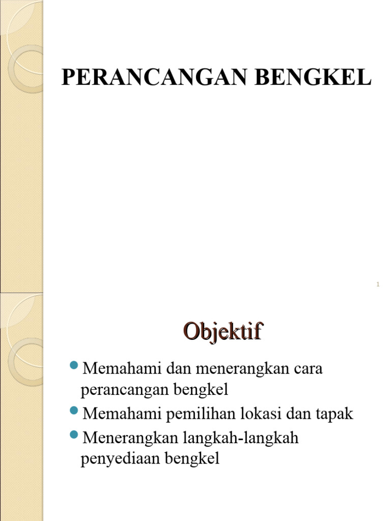 Lecture 3 Perancangan Bengkel | PDF