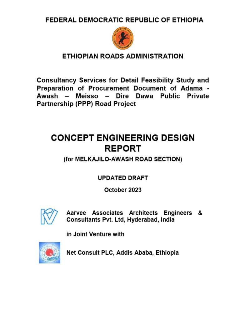 Concept Engineering Design (MelkaJilo - Awash) (Draft) r1 - Compressed | PDF | Gross Domestic ...