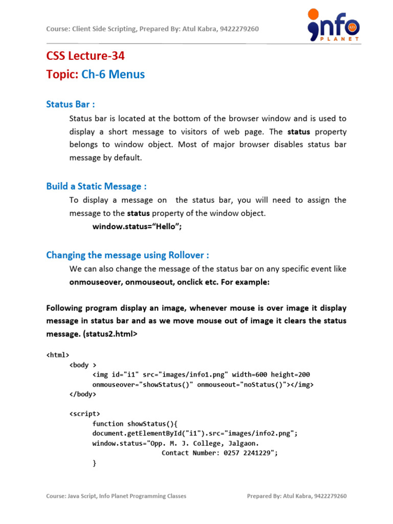 CSS Lec-34 Ch-6 Menus.80d89b9 | PDF | World Wide Web | Internet & Web