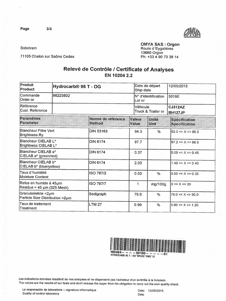 Hydrocarb 95T OG - 100484 - 50190 - 01 - Mai 2015 | PDF