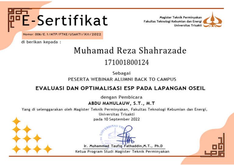 SERTIFIKAT ABtC 10 SEPTEMBER 2022 | PDF