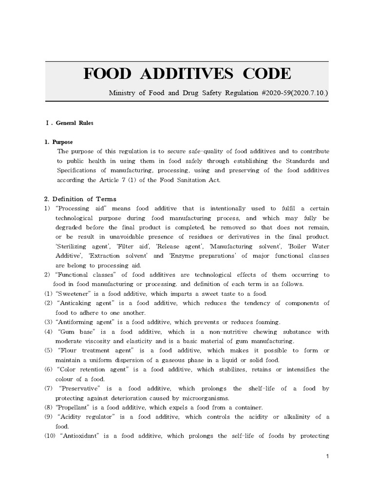 Food+Additives+Code (2020-59,+2020 7 10) +final | PDF | Celsius | Acid