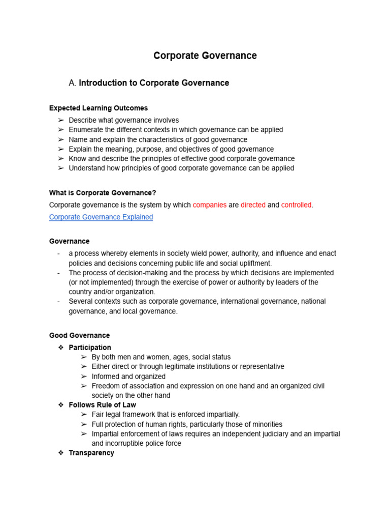 Governance, Business Ethics, Risk Management, and Internal Control ...