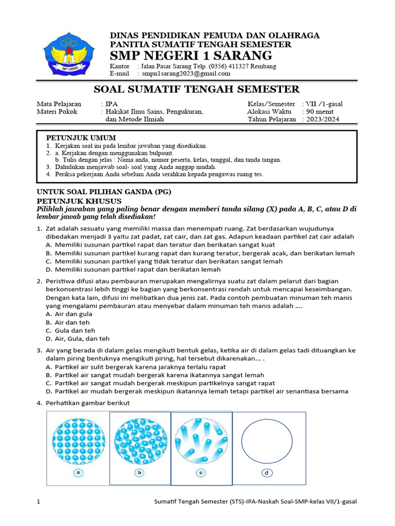 Soal Sumatif Zat Dan Perubahan | PDF | Kajian Bahasa Asing | Sains & Matematika