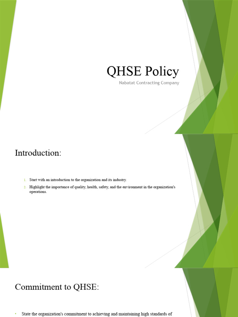 QHSE Policy | PDF | Safety | Regulatory Compliance
