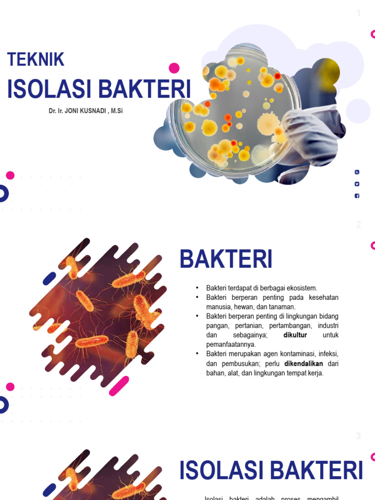 Teknik Isolasi Bakteri - Dr. Ir. Joni Kusnadi, M.si | PDF