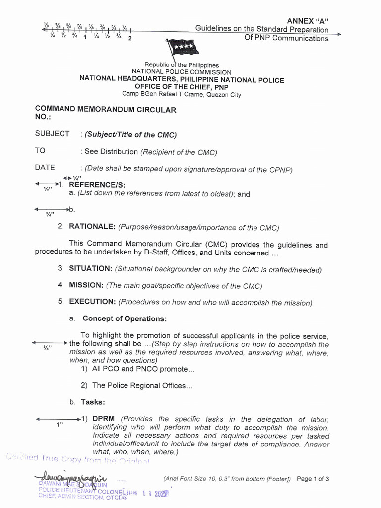 PNP MC 2022 076 CMC Standard Format | PDF