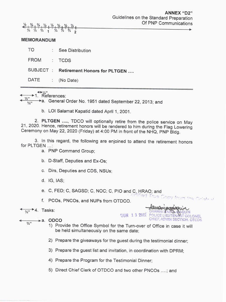 PNP MC 2022 076 Retirement Honor For PLTGEN 14062022 | PDF
