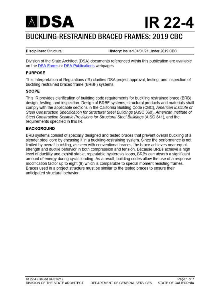 Buckling-Restrained Frames Guide 2019 CBC | PDF | Civil Engineering ...