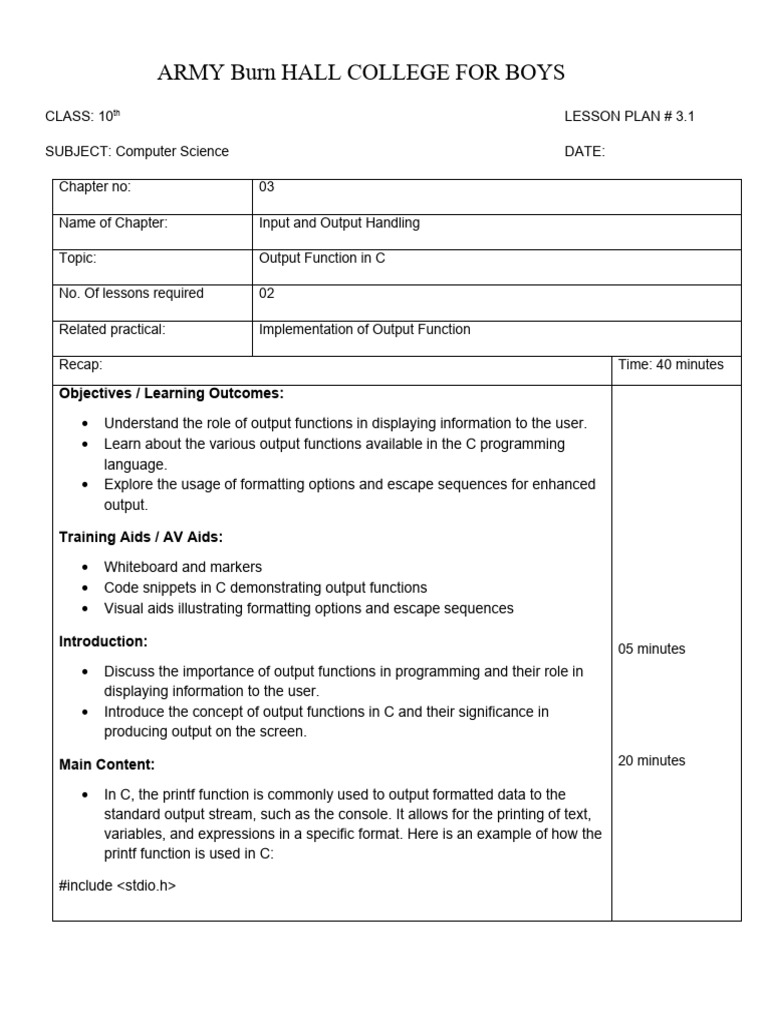 Cs Chapter 3 Plan 1 | PDF | Information Technology | Computer Programming