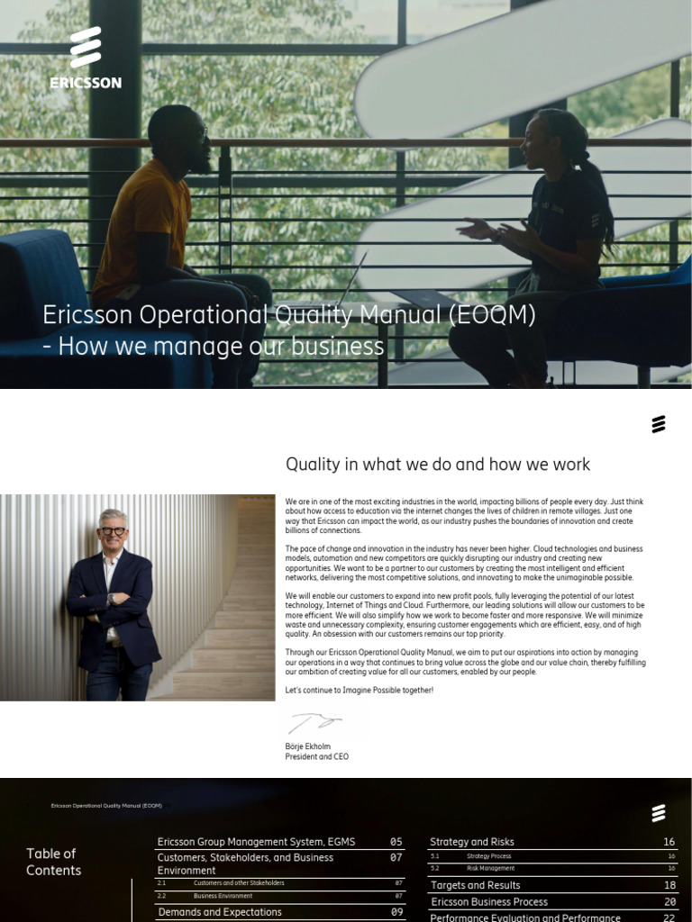 Ericsson - Operational-Quality-Manual - Current 2023 | PDF | Strategic ...