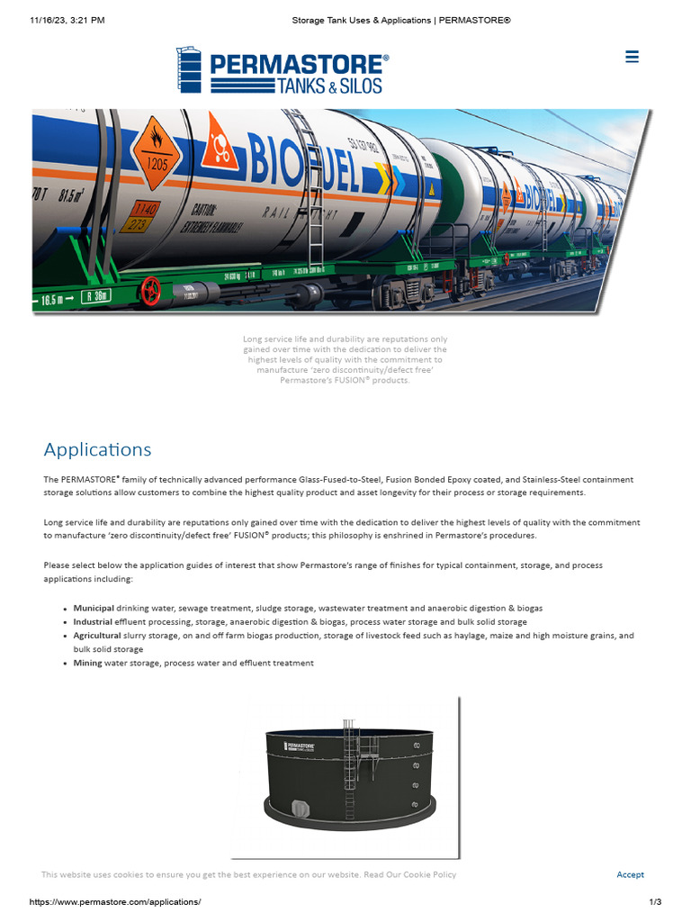 Storage Tank Uses & Applications | PDF | Anaerobic Digestion | Sewage ...