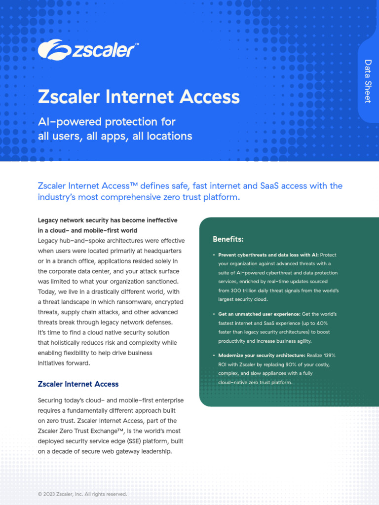 Zscaler Internet Access | PDF | Cloud Computing | Computer Security