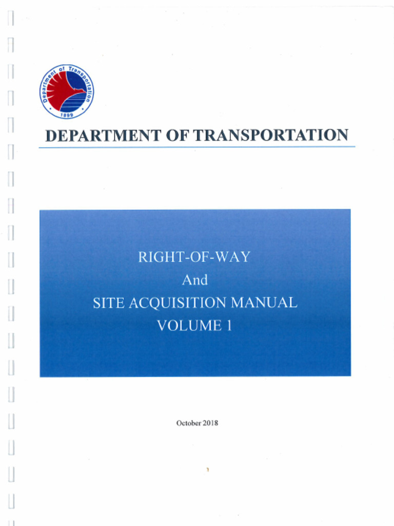DOTR - Right of Way and Site Acquisition Manual Vol. 1 | PDF