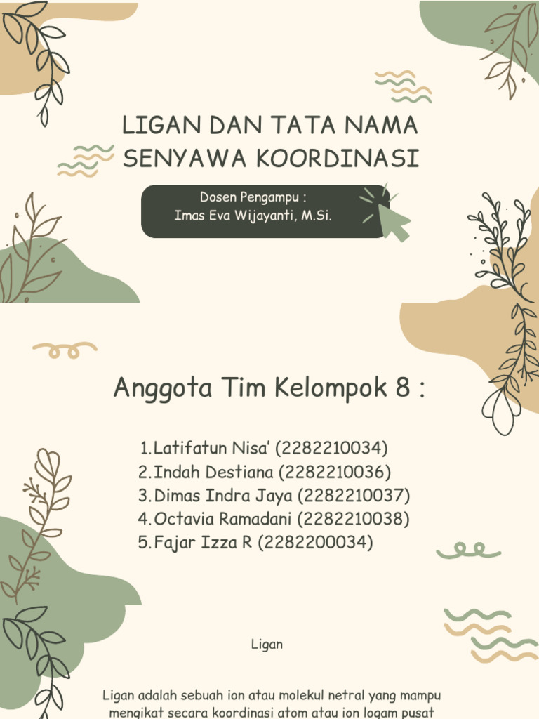 Ligan Dan Tata Nama Senyawa Koordinasi | PDF