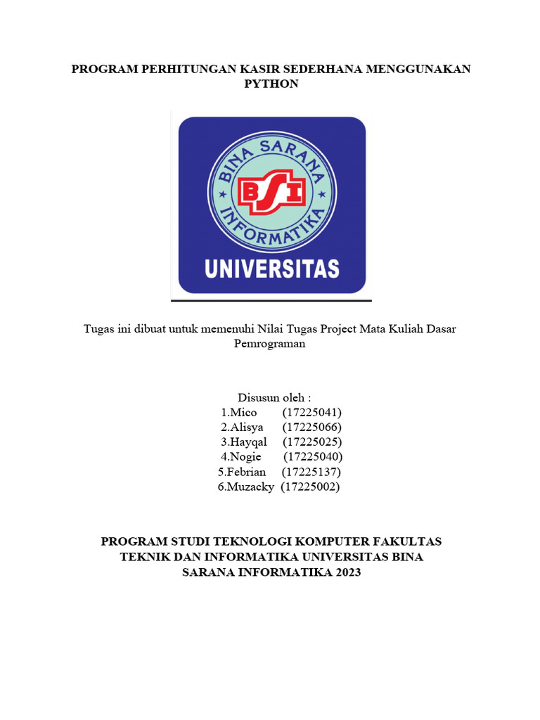 Program Kasir Sederhana dengan Python | PDF | Bisnis | Komputer