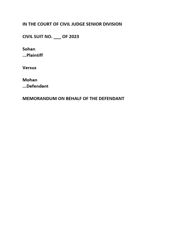 Civil Matter - Defendent Defendent | PDF | Offer And Acceptance | Legal ...