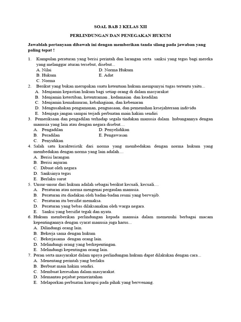 Soal Bab 2 Kelas Xii | PDF
