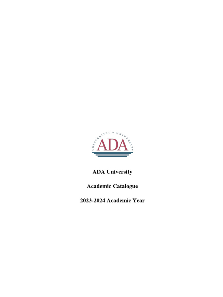 ADA University Academic Catalogue 2023-24 | PDF | Course Credit ...