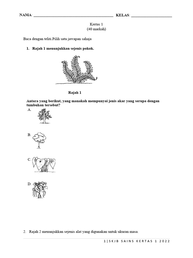 Sains Kertas 1 | PDF | Ilmu Sosial | Sains & Matematika