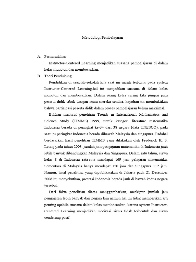 Metodologi Pembelajaran | PDF