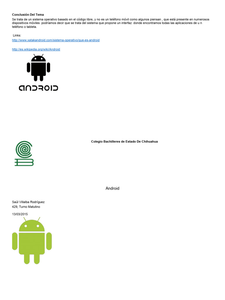 Conclusión Del Tema 2 | PDF | Android (sistema operativo) | Software de ...
