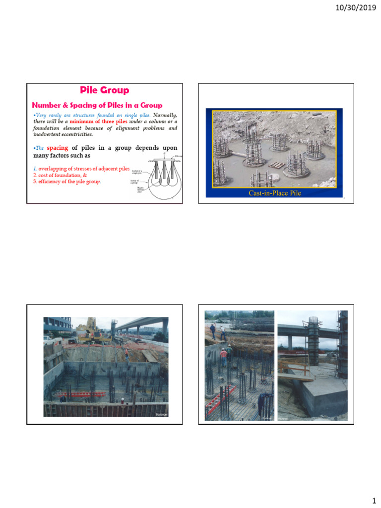 Pile Group: Number & Spacing of Piles in A Group | PDF | Deep ...