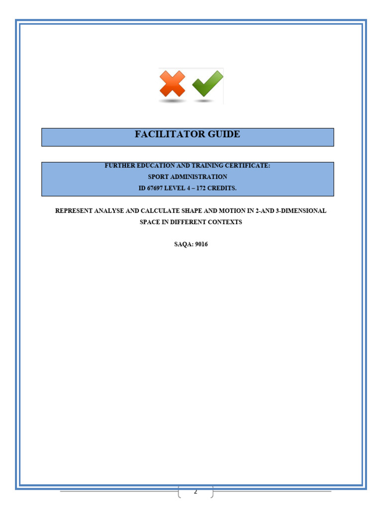 9016 - Facilitator Guide (With Formative Memo) | PDF | Learning | Mathematics