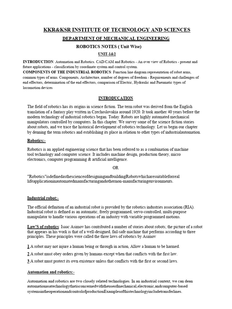 Robotics Book Unit 1 2 Download Free Pdf Electric Motor Actuator