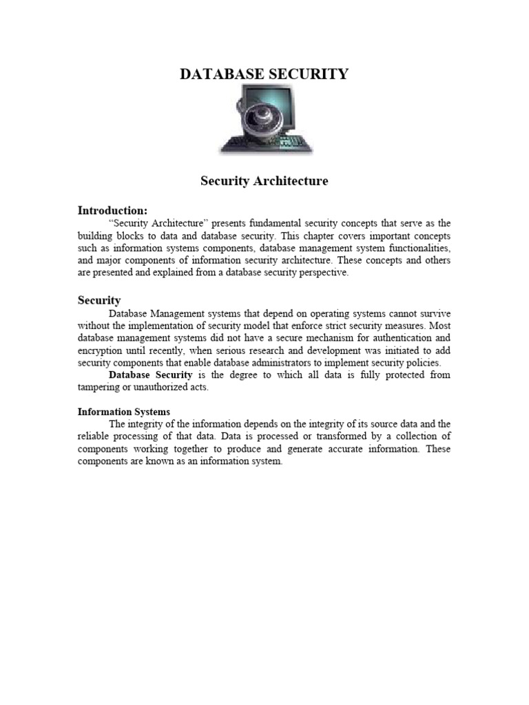 Database Security Pdf Information Security Databases
