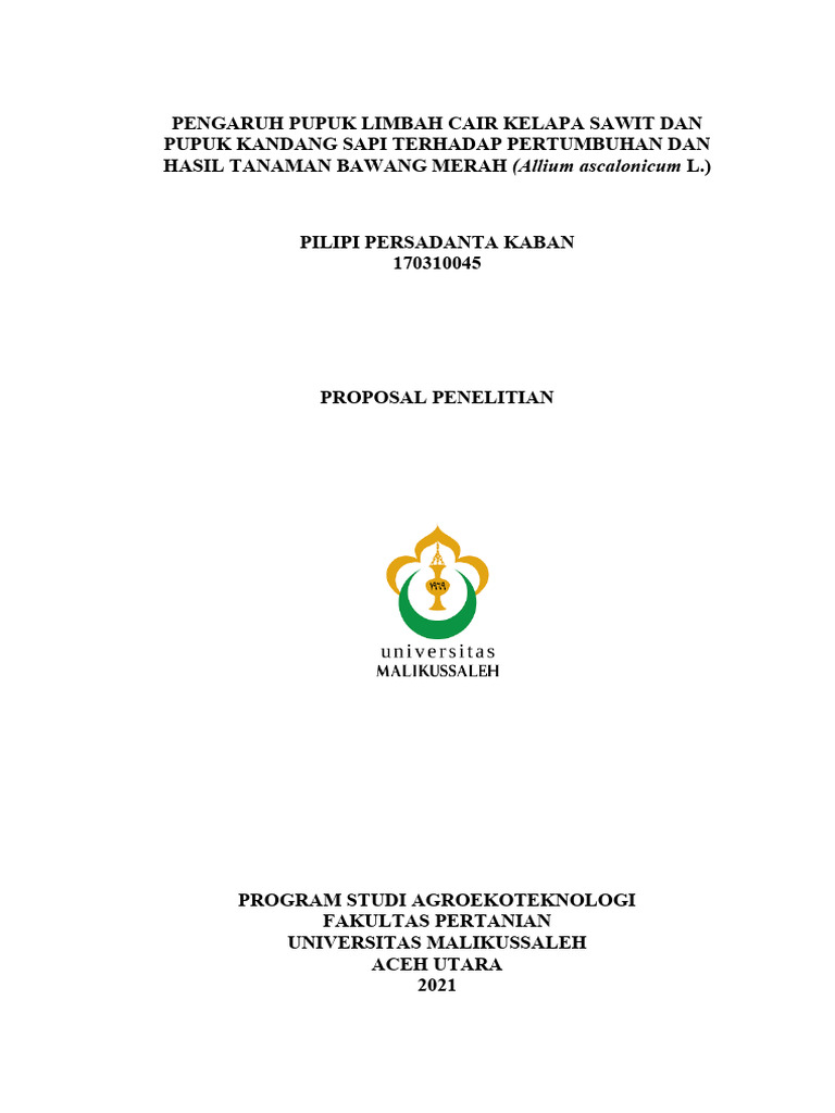 Proposal Pilipi Persadanta Kaba, Rev 21 Juni 21 | PDF | Kesehatan Holistik | Sains & Matematika