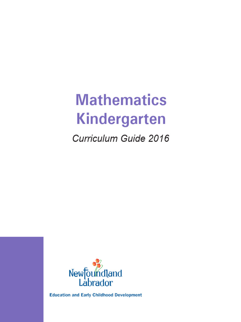 k12 Curriculum Guides Mathematics Math Kindergarten Curriculum Guide ...