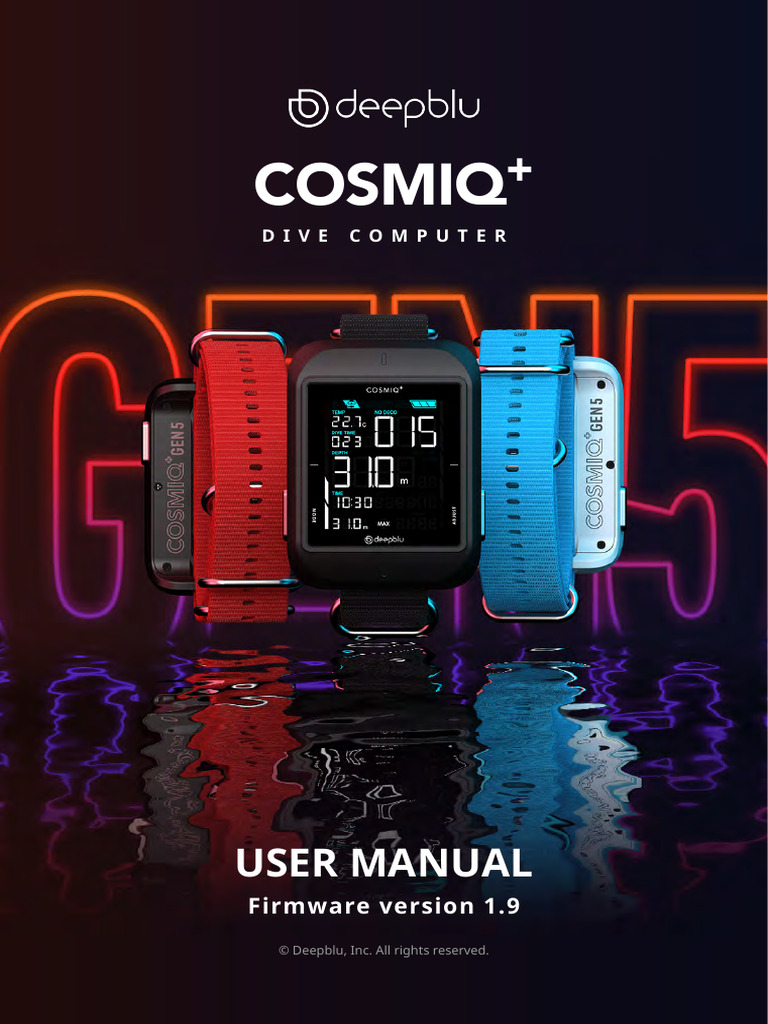 Manual Deepblu Cosmiq+ | PDF | Scuba Diving | Mobile App