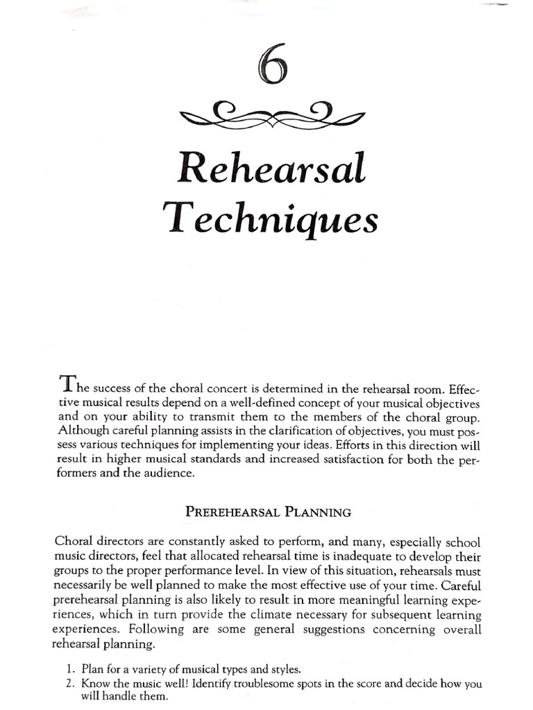 Rehearsal Techniques | PDF